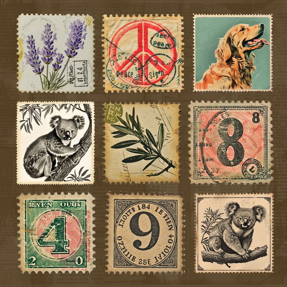 Vintage stamp design element set | Free Photo - rawpixel