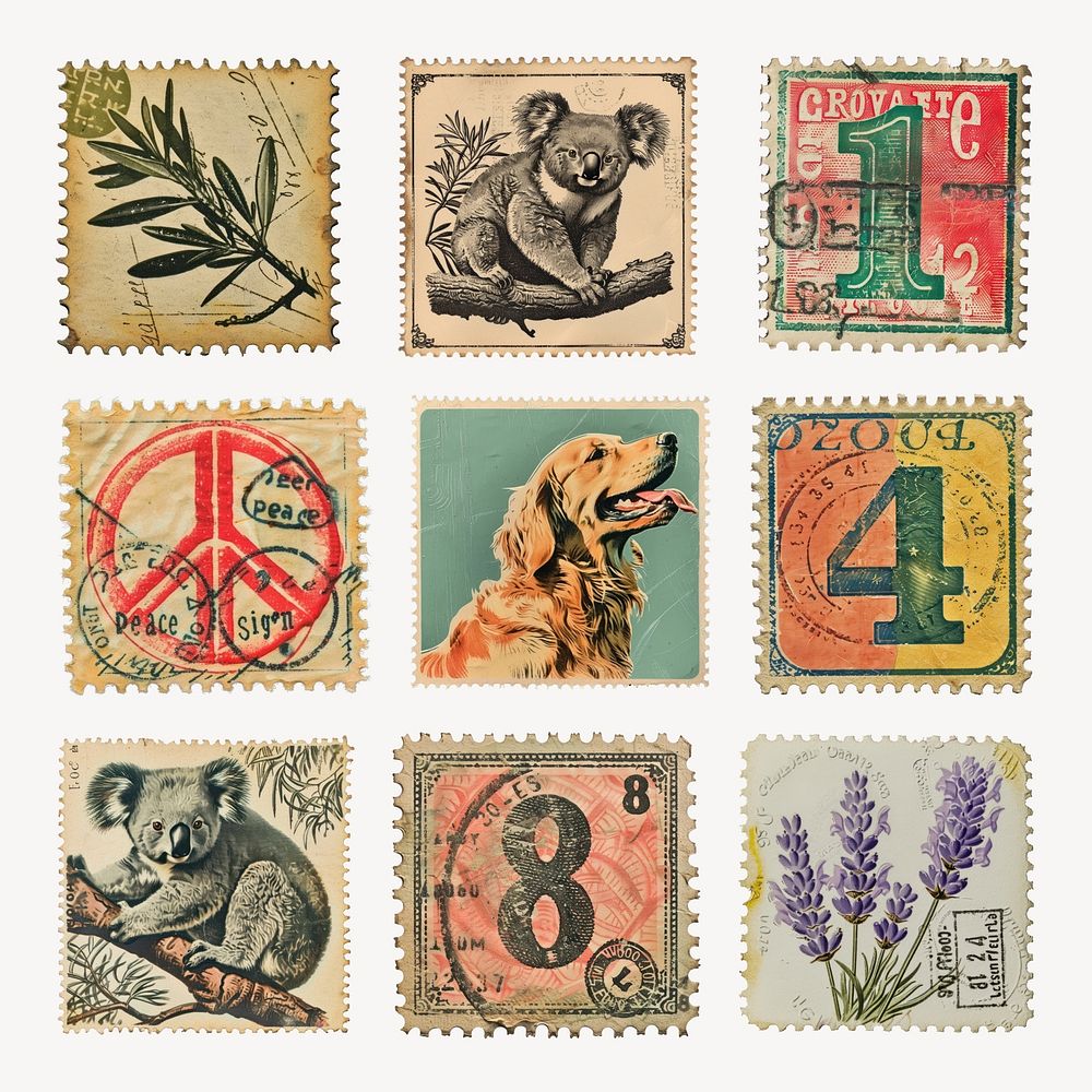 Vintage stamp design element set | Free Photo - rawpixel