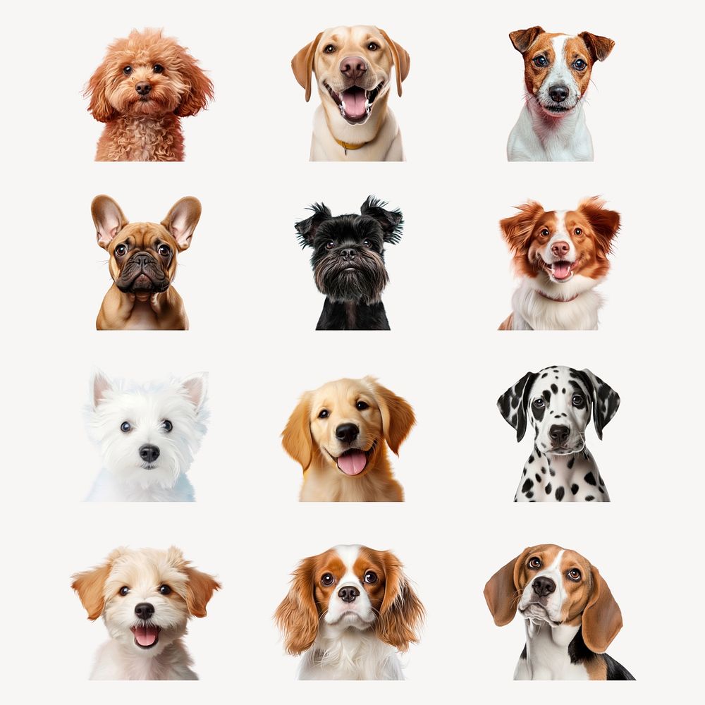 Cute dog design element set | Free Photo - rawpixel