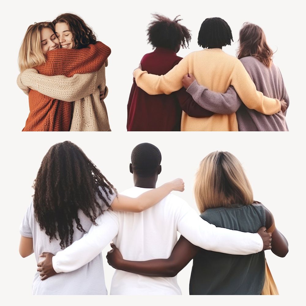 Friendship hug design element set | Free Photo - rawpixel