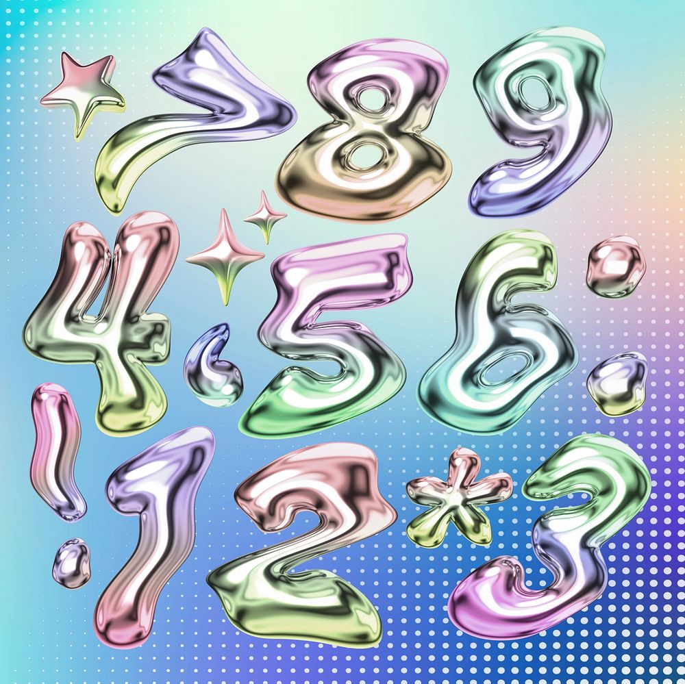 3d holographic number design element | Free Photo - rawpixel