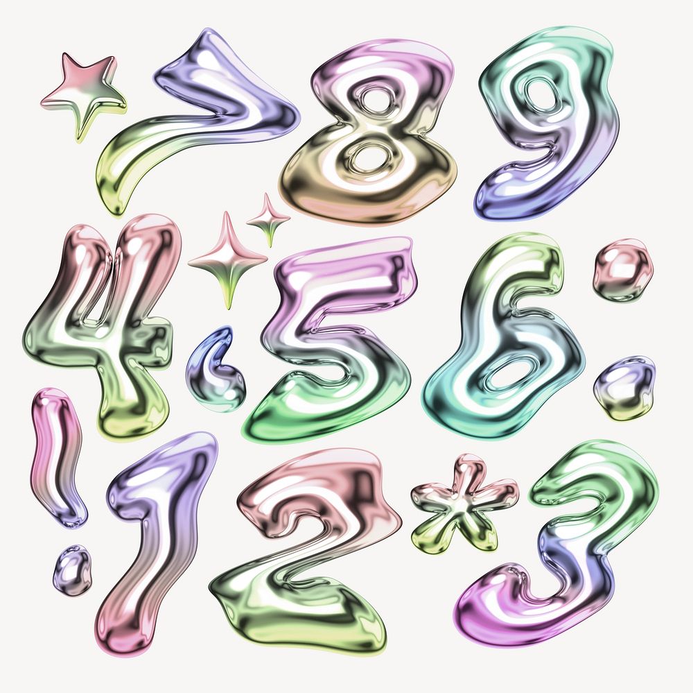 3d holographic number design element | Free Photo - rawpixel