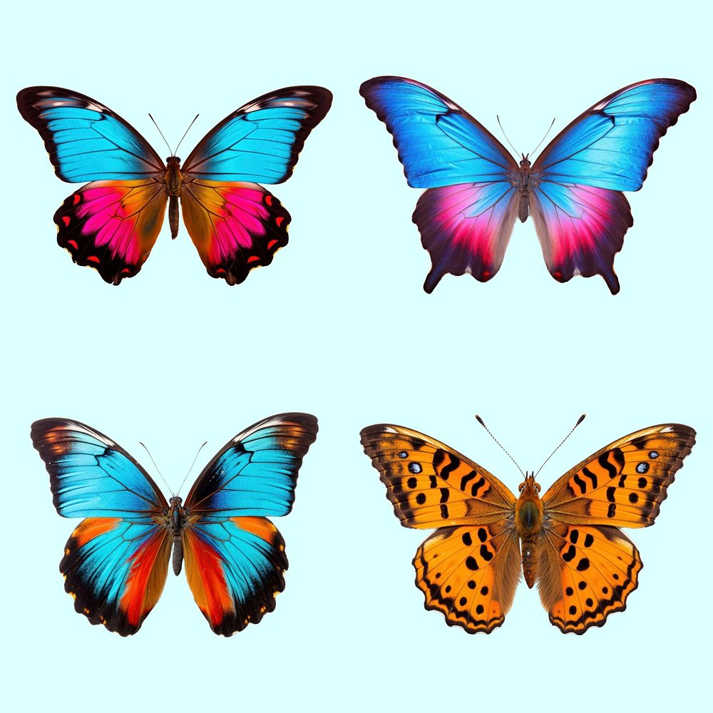 Colorful butterfly design element set | Free Photo - rawpixel