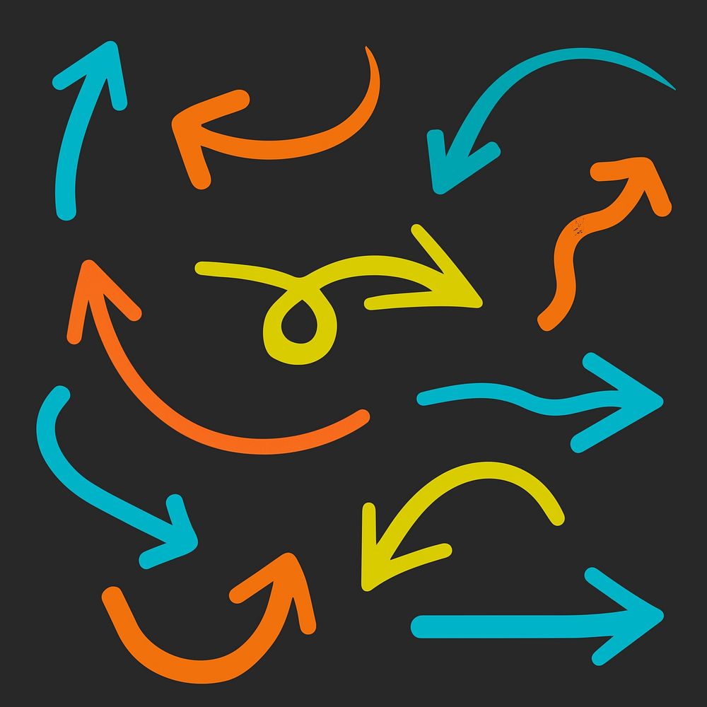 Arrow design element remix set | Free Photo - rawpixel