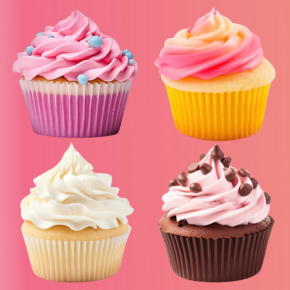 Cupcake design element remix set | Free Photo - rawpixel