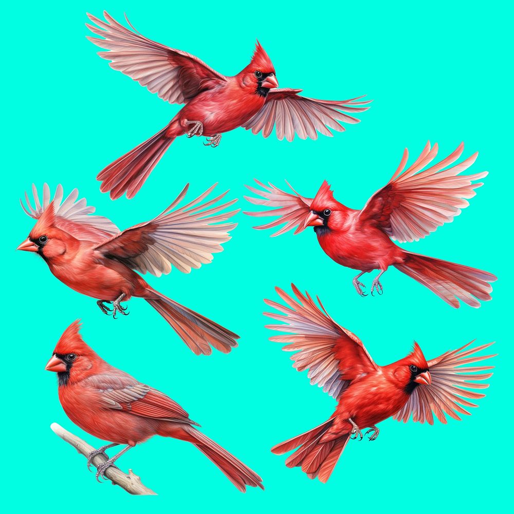 Cardinal bird design element remix | Free Photo - rawpixel