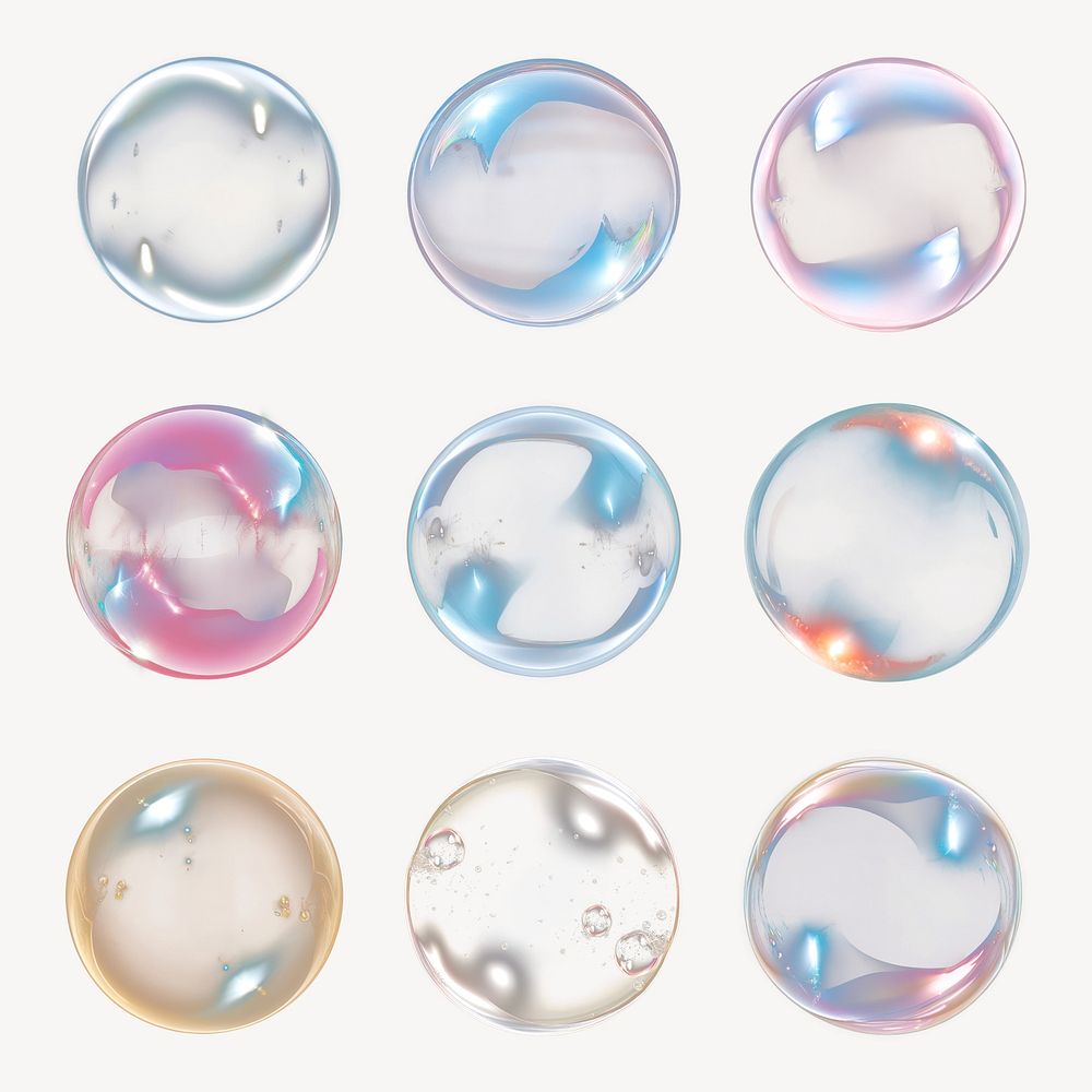 Bubble design element remix set | Free Photo - rawpixel