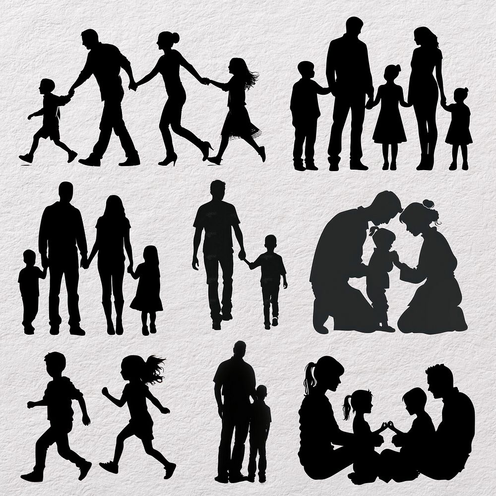 Family people silhouette design element | Free Photo - rawpixel