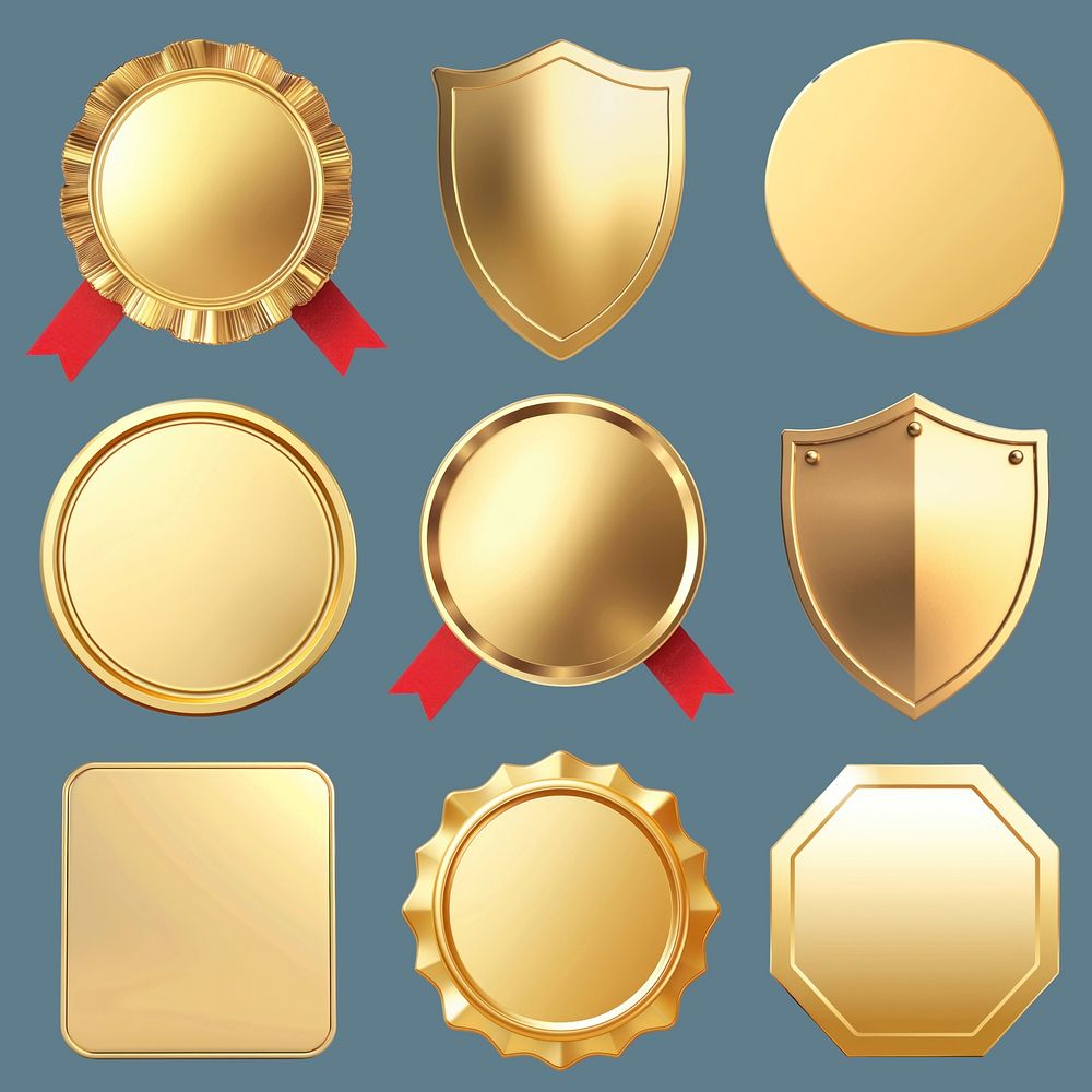Golden badge design element set | Free Photo - rawpixel