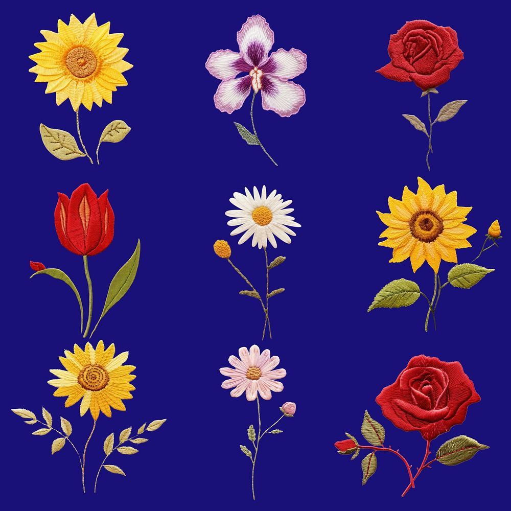 Embroidery nature textile design element | Free Photo - rawpixel