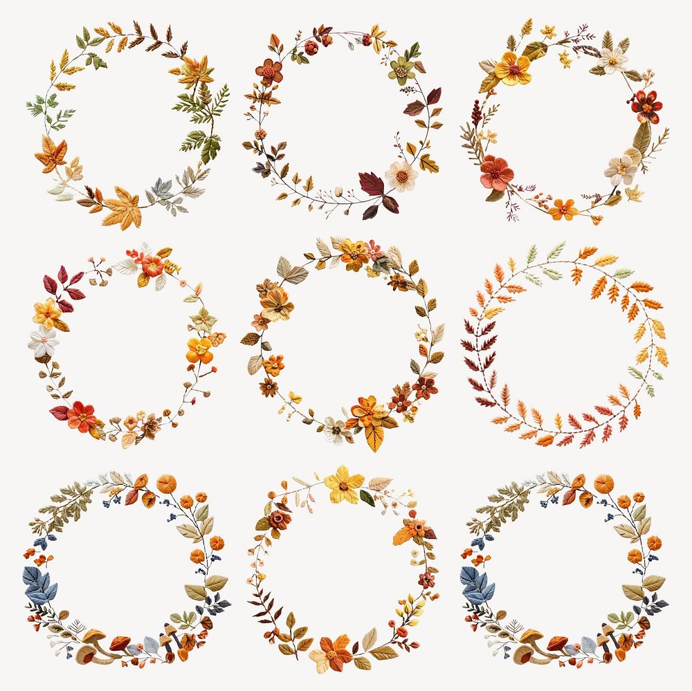 Embroidery design element set | Free Photo - rawpixel