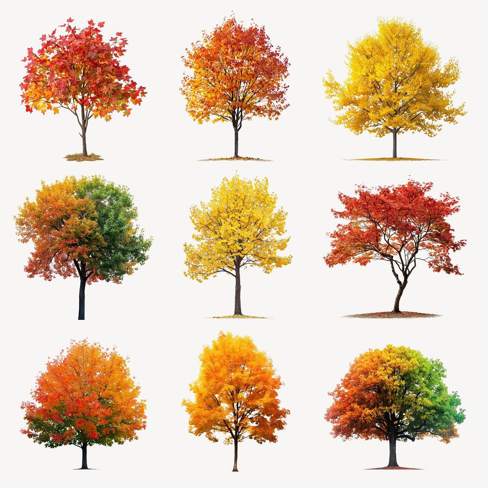 Autumn tree design element set | Free Photo - rawpixel
