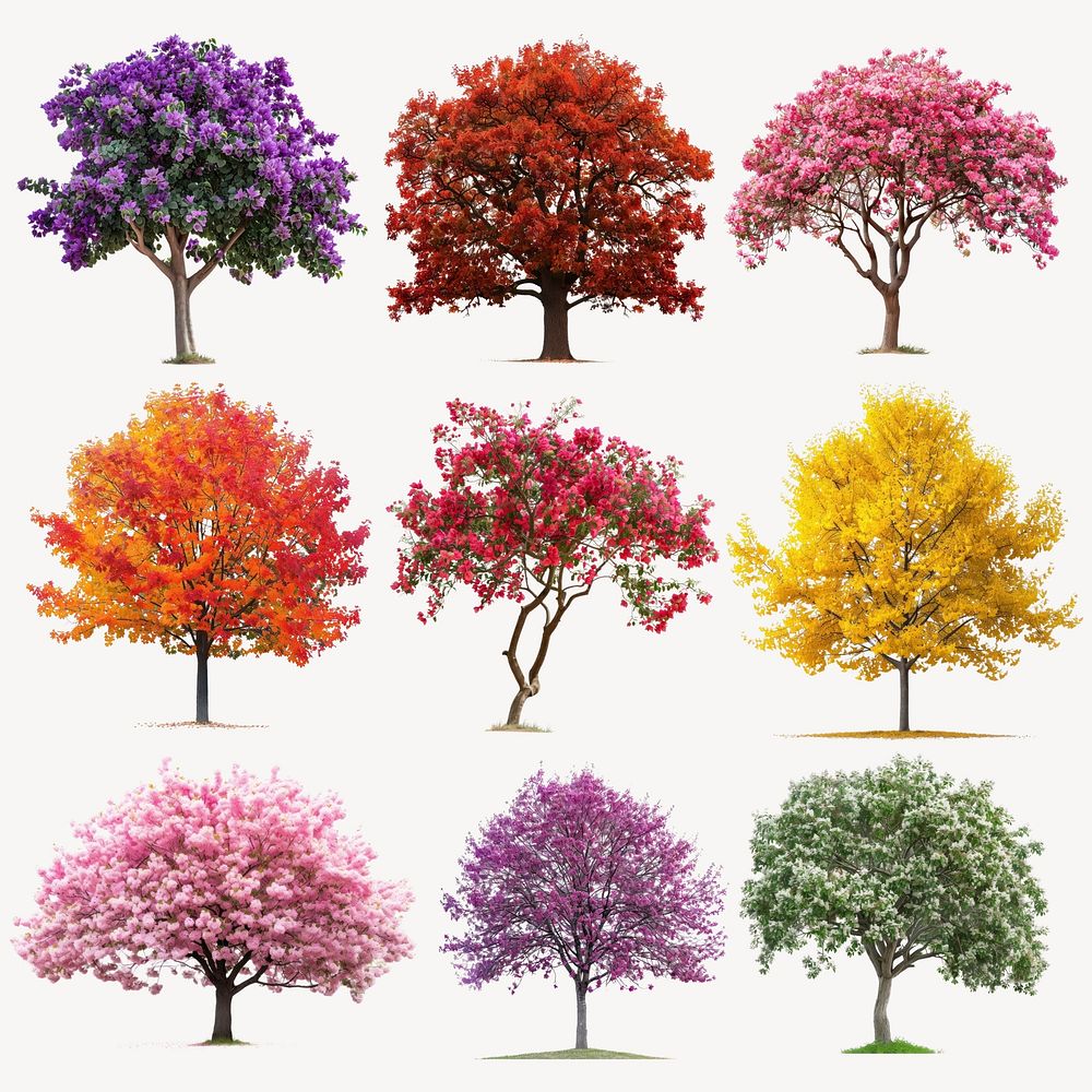 Tree design element set | Free Photo - rawpixel
