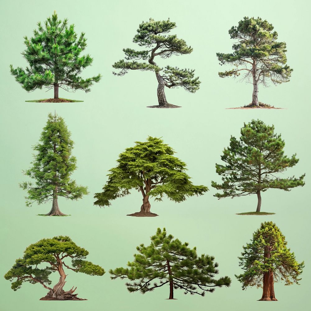 Tree design element set | Free Photo - rawpixel