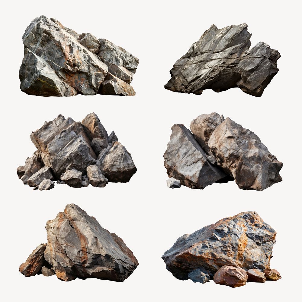 Rocks design element set | Free Photo - rawpixel