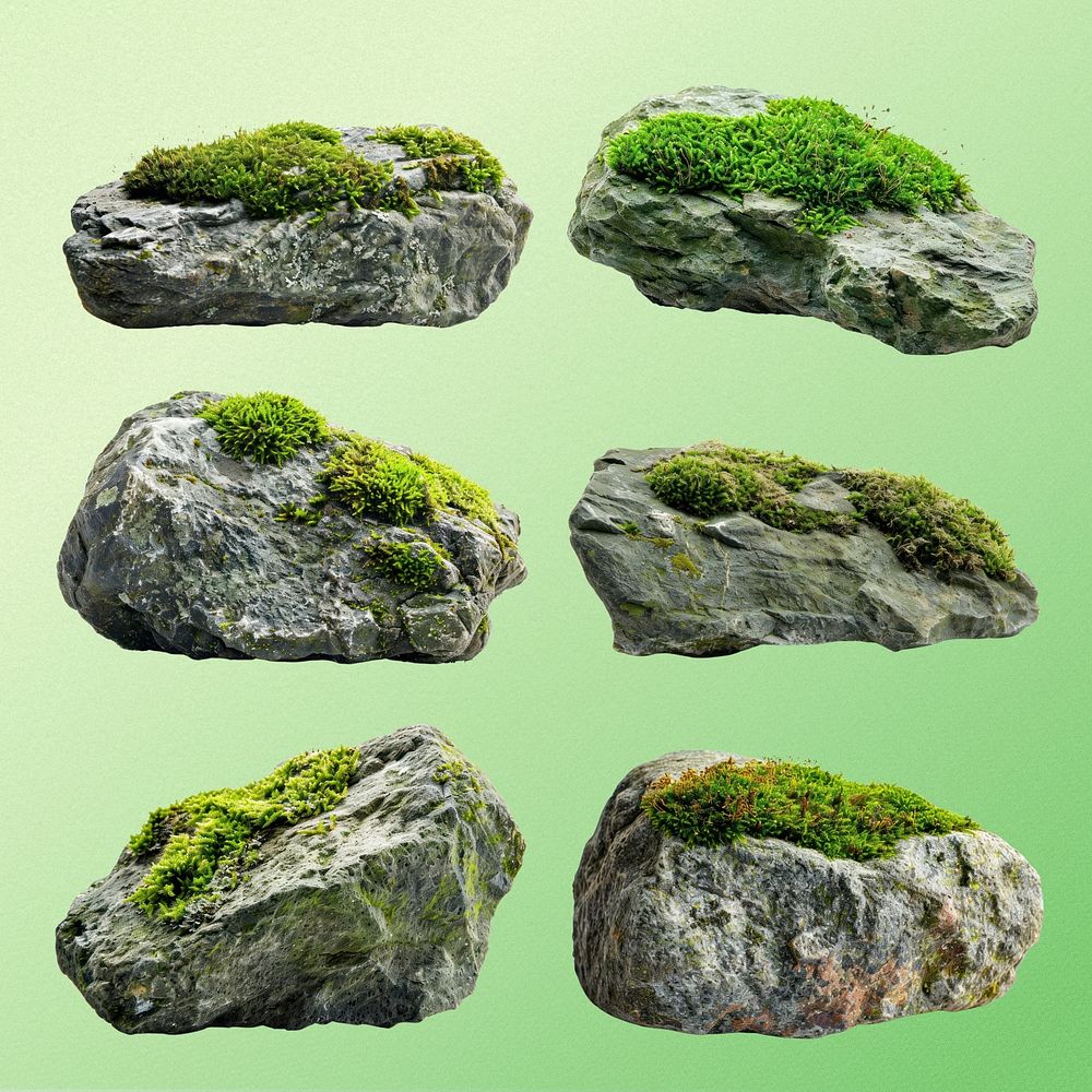 Rocks design element set | Free Photo - rawpixel