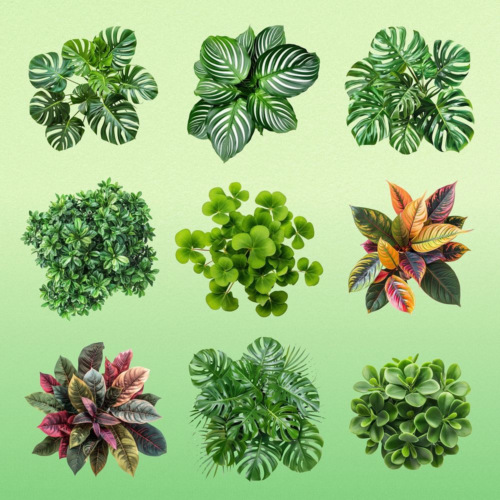 Bushes design element set | Free Photo - rawpixel