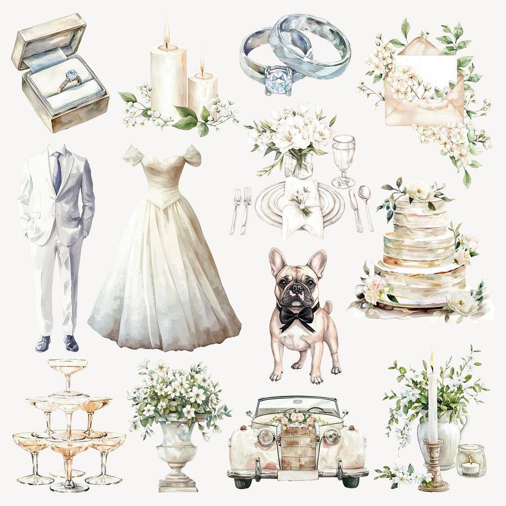 Wedding design element set | Free Photo - rawpixel