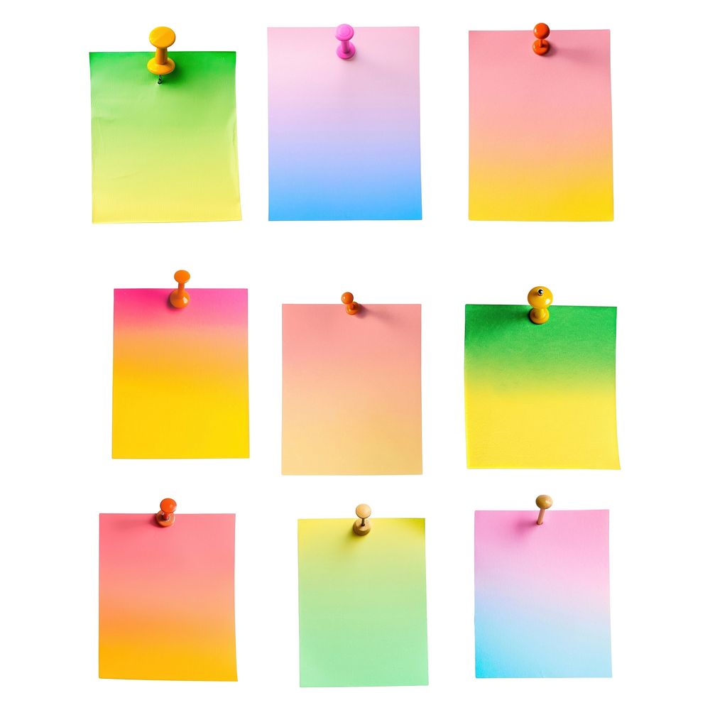 Pinned notepad design element set | Free Photo - rawpixel