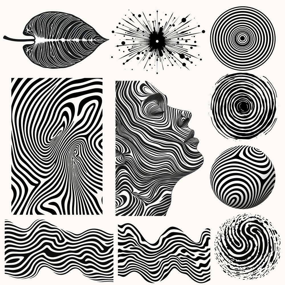 Psychedelic line art design element | Free Photo - rawpixel