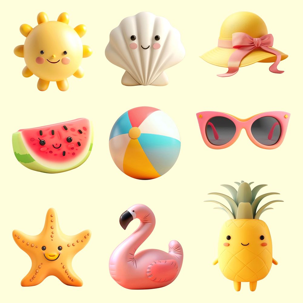 3d cute Summer design element | Free Photo - rawpixel
