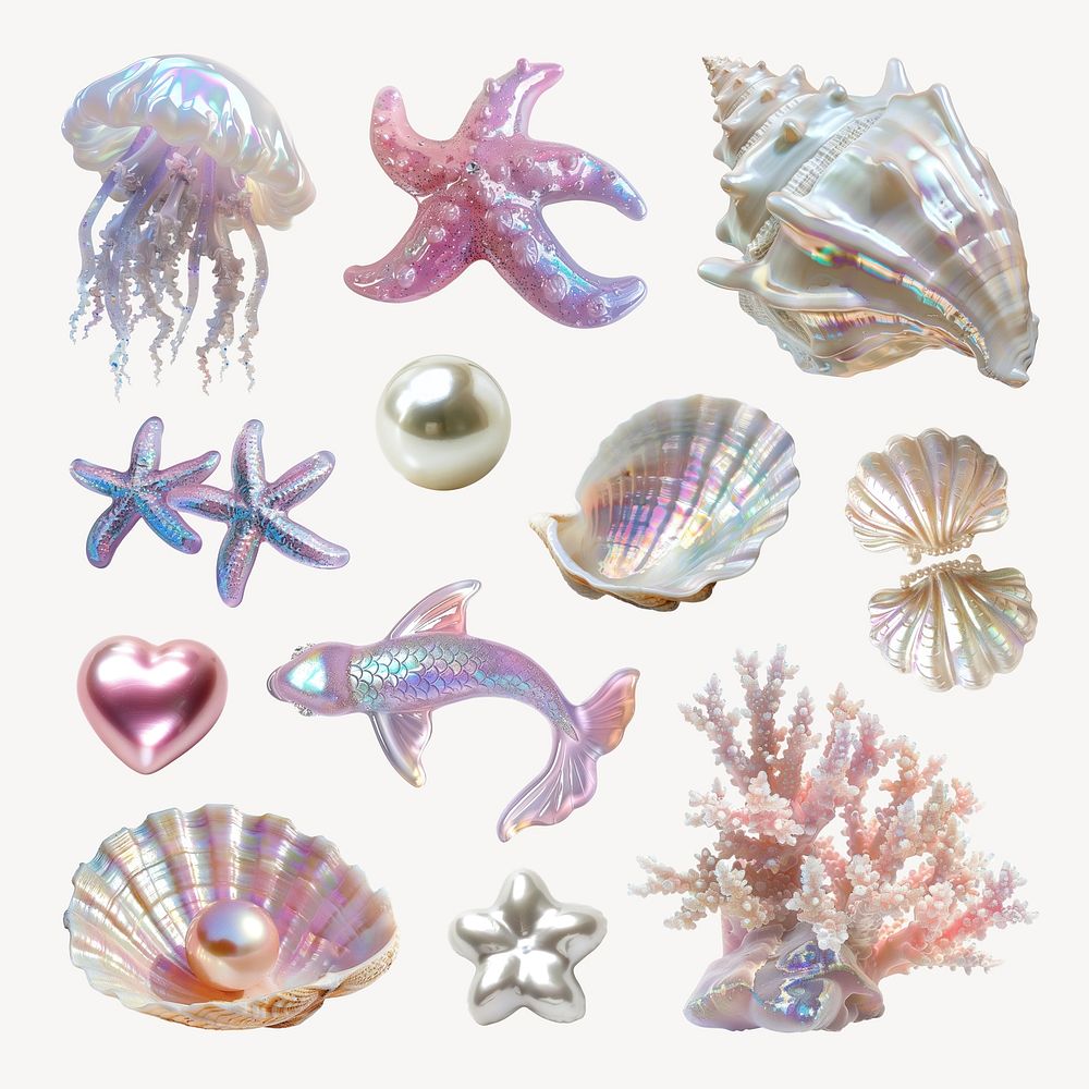 Mermaidcore design element set | Free Photo - rawpixel