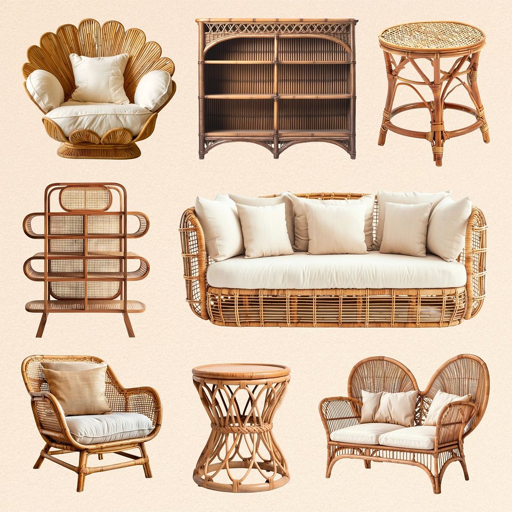 Modern rattan furniture design element | Free Photo - rawpixel