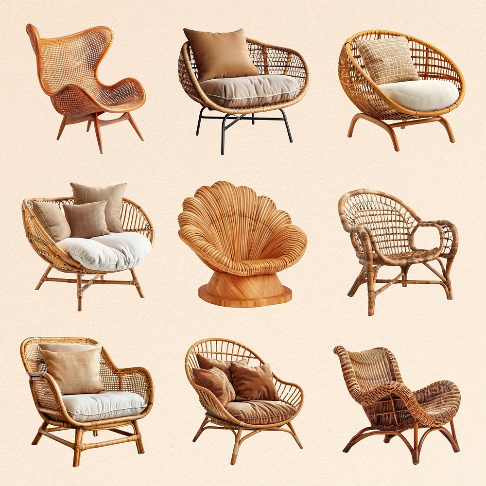 Modern rattan furniture design element | Free Photo - rawpixel