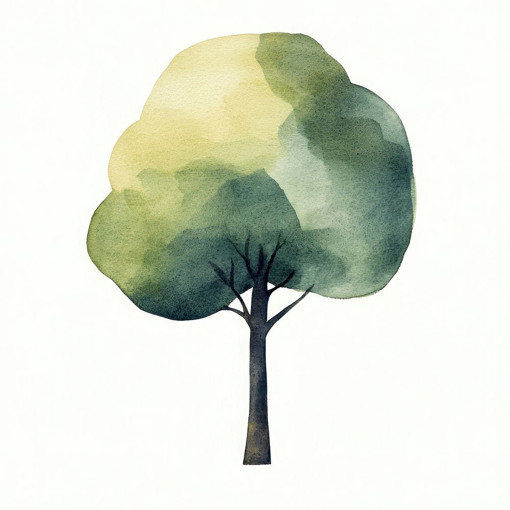 Tree watercolor painting art. | Free Photo Illustration - rawpixel