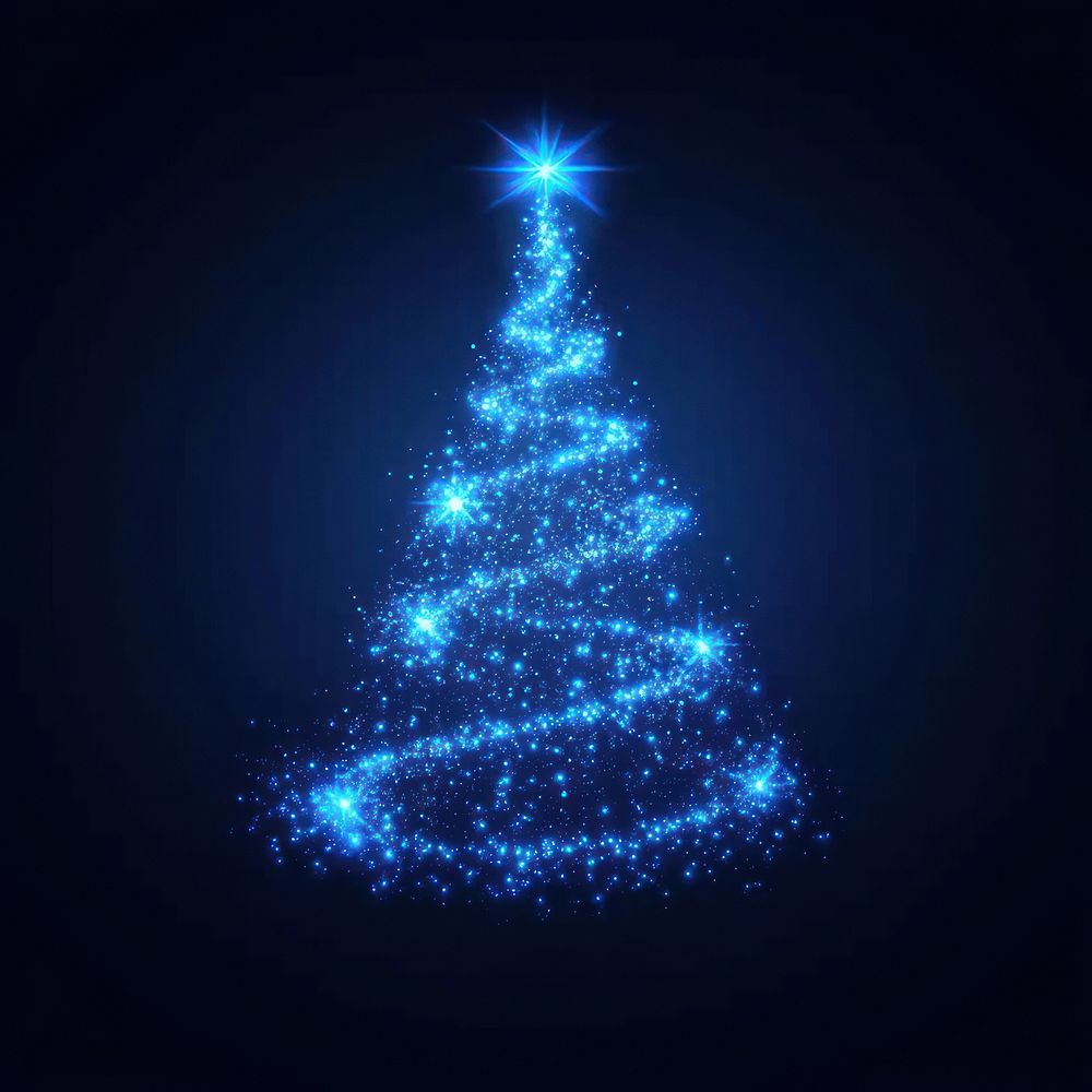 Glowing blue Christmas tree illustration | Free Photo Illustration ...
