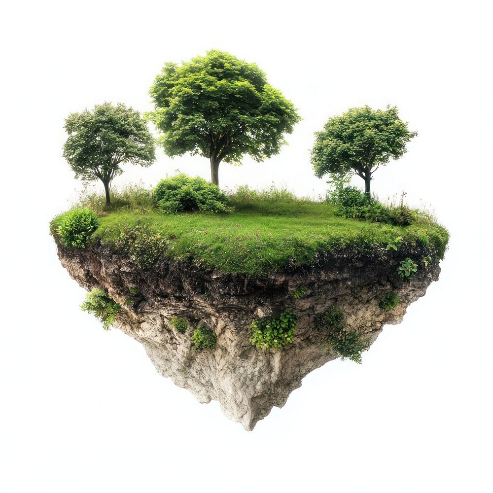 Floating island with lush trees | Free Photo - rawpixel