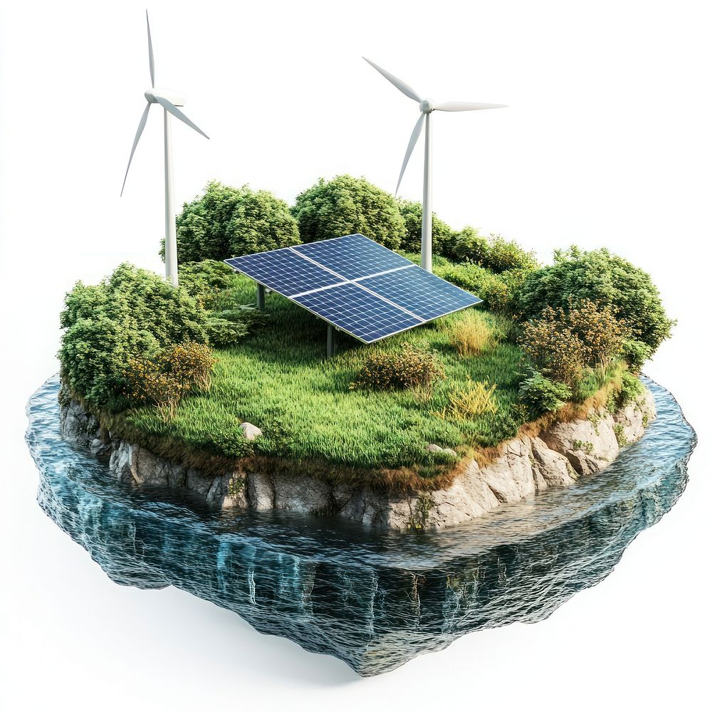 Floating island solar panel solar | Free Photo - rawpixel