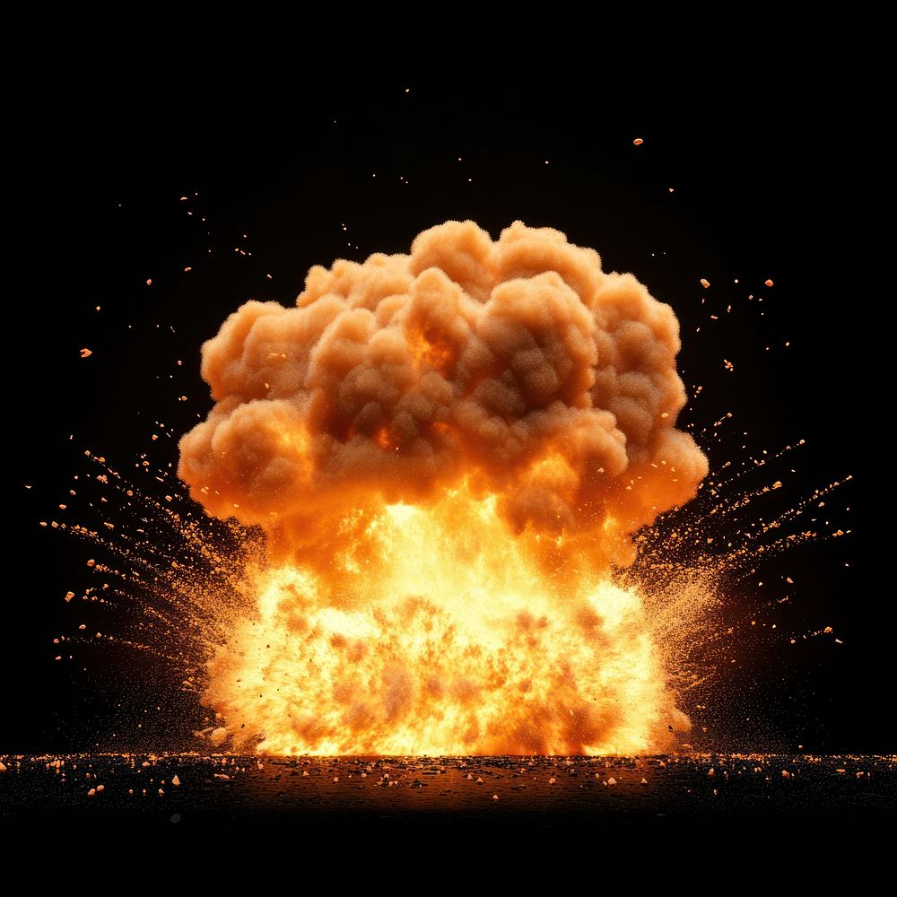 Explosive fiery cloud detonation impact | Free Photo - rawpixel