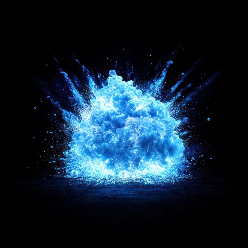 Explosive blue energy burst | Free Photo - rawpixel