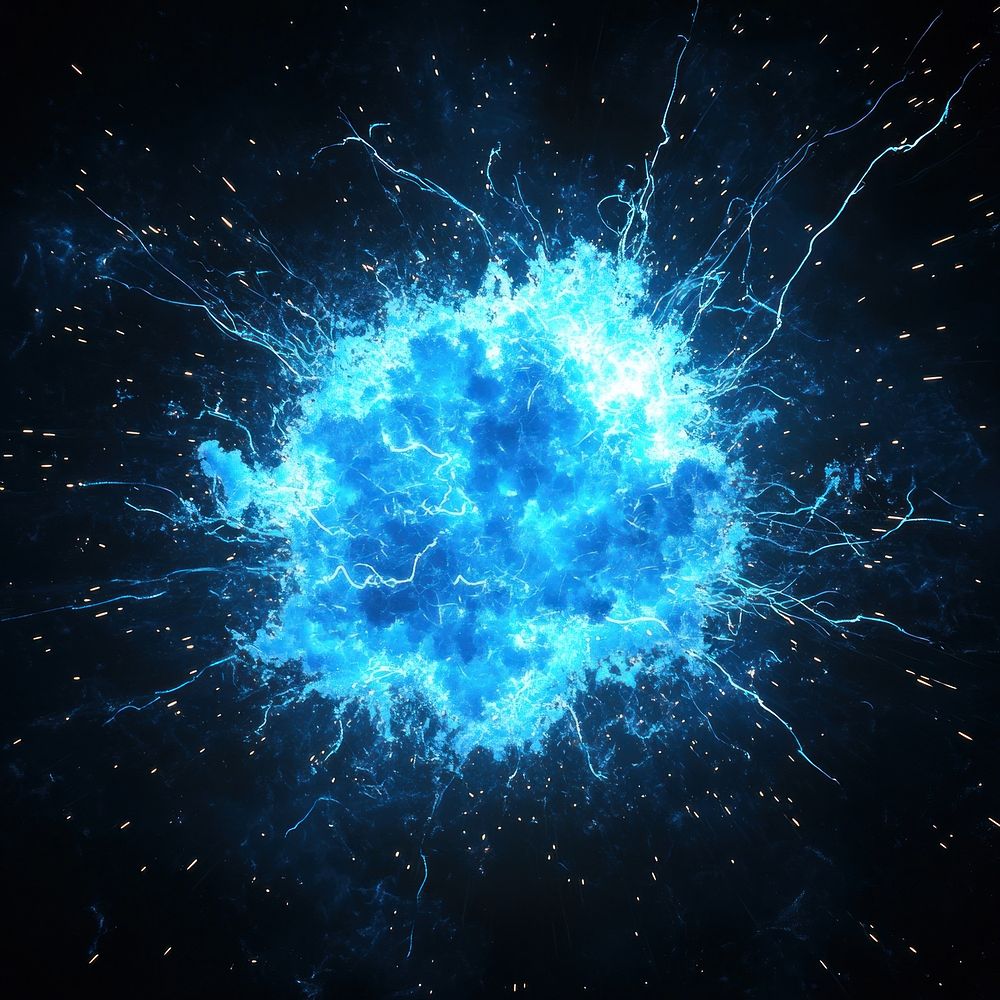 Vibrant blue energy explosion art | Free Photo - rawpixel