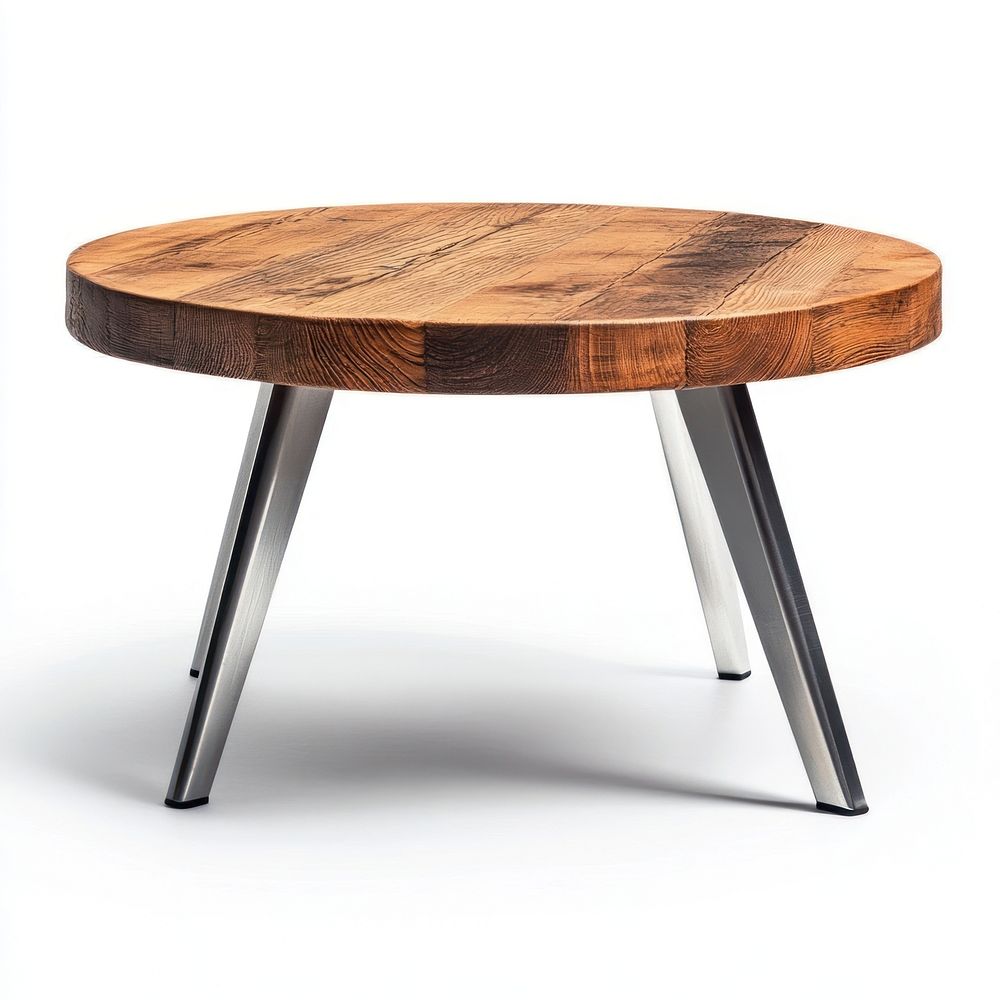 Modern wooden round coffee table | Free Photo - rawpixel