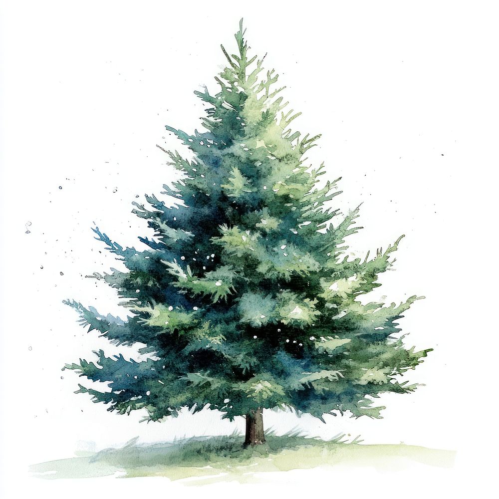 Watercolor evergreen tree illustration | Free Photo Illustration - rawpixel