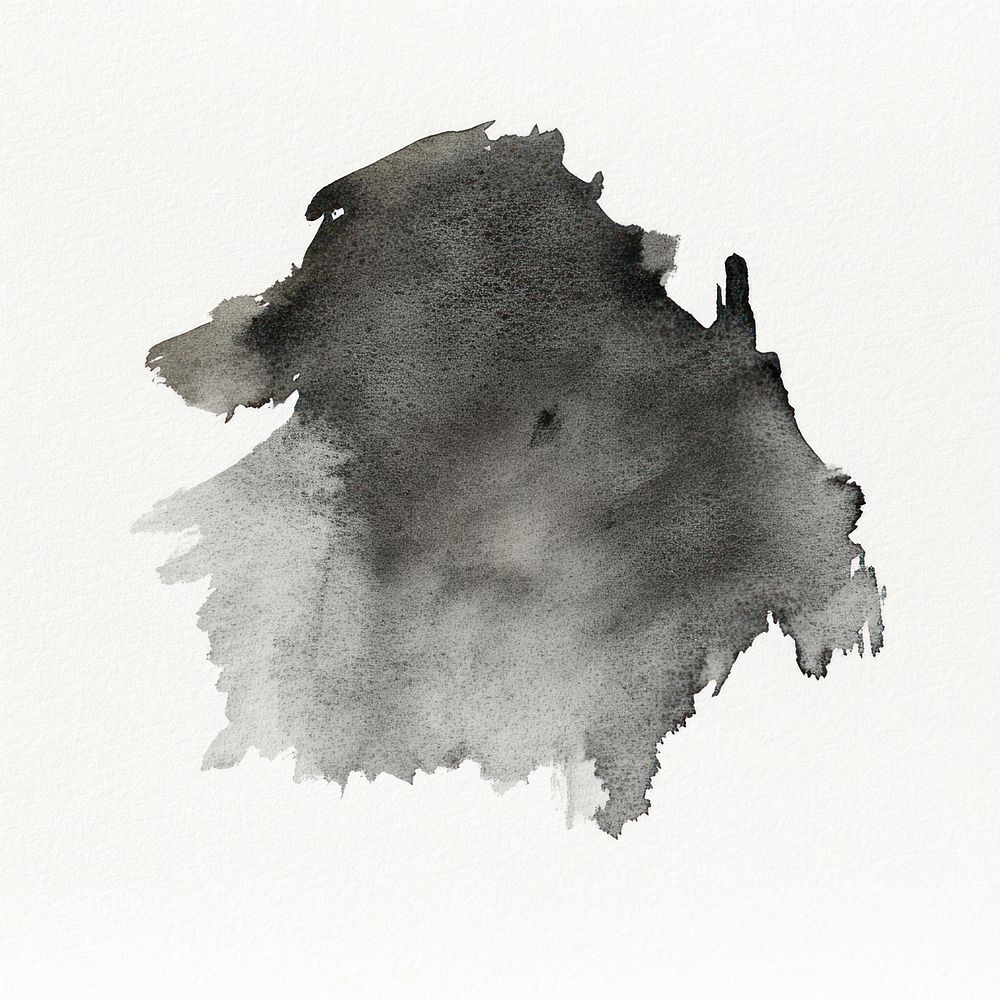 Abstract grayscale watercolor splash | Free Photo Illustration - rawpixel