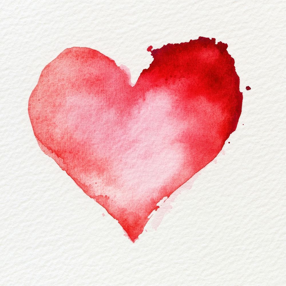 Watercolor heart painting illustration | Free Photo Illustration - rawpixel