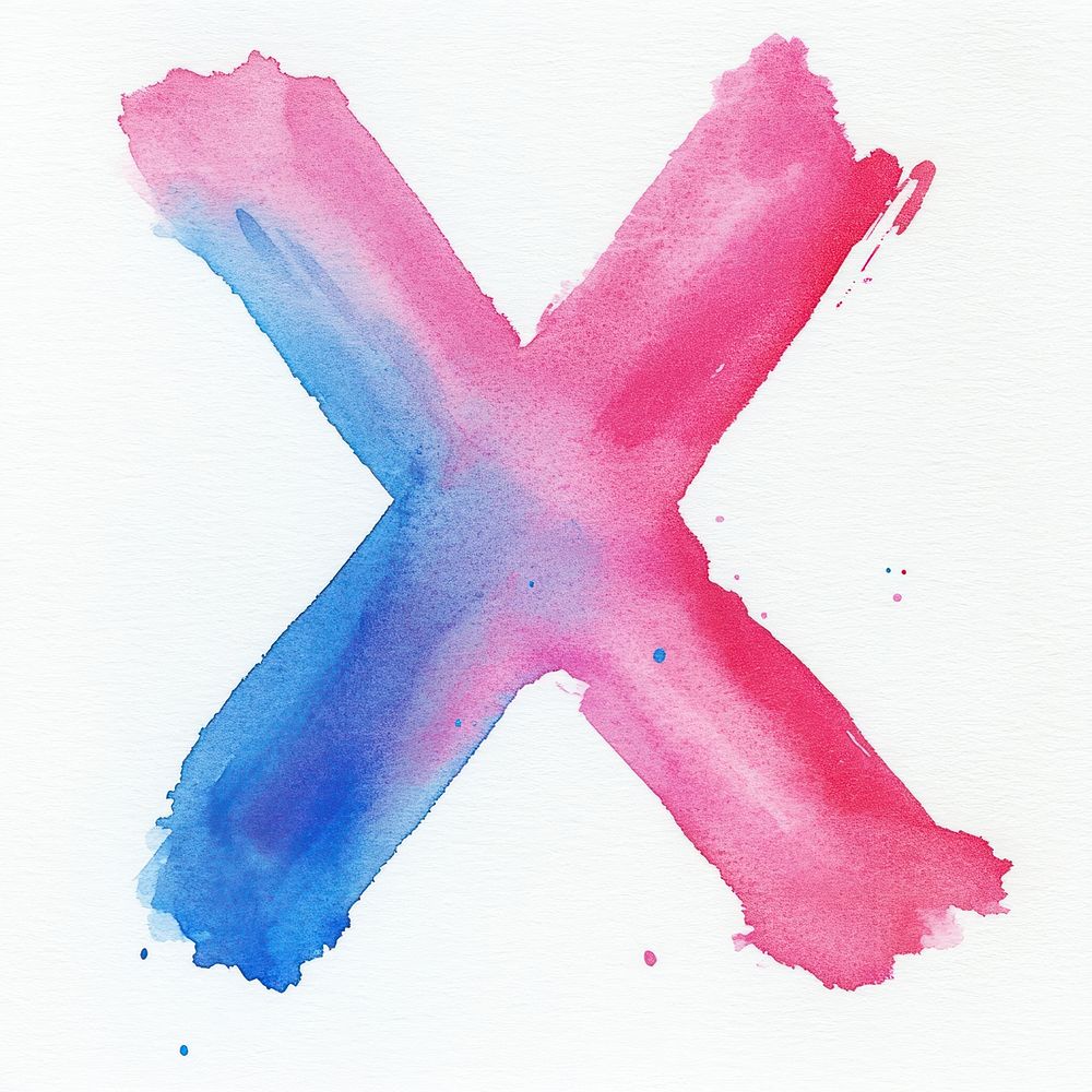 Colorful watercolor X mark | Free Photo Illustration - rawpixel