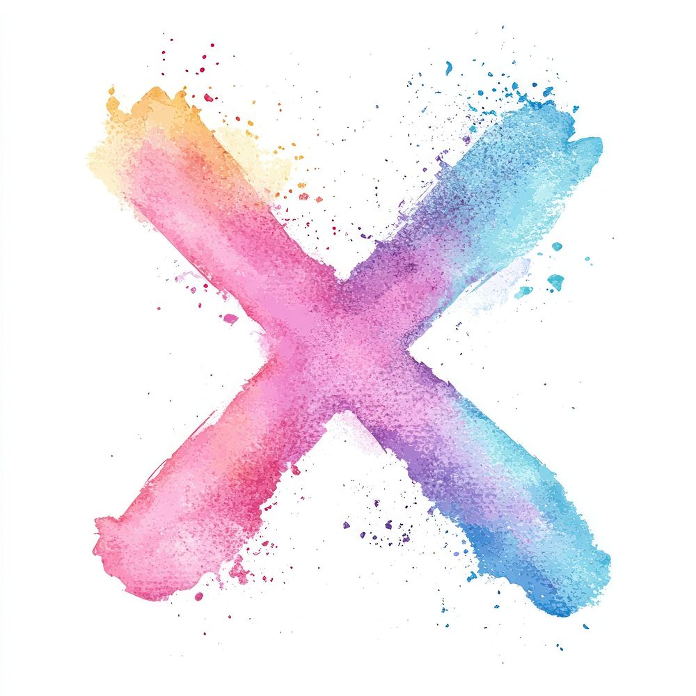 Colorful watercolor X illustration | Free Photo Illustration - rawpixel