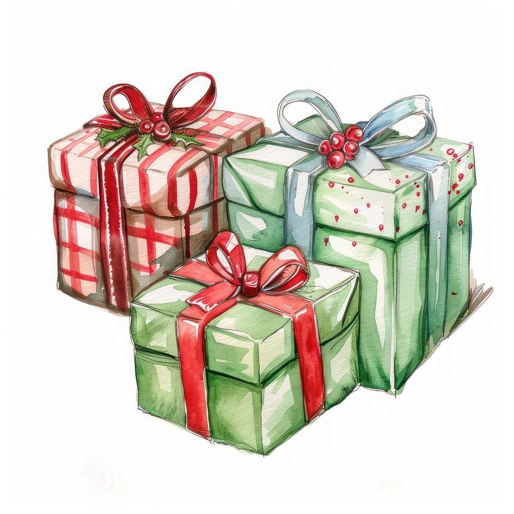 Festive holiday gift boxes illustration | Free Photo Illustration ...
