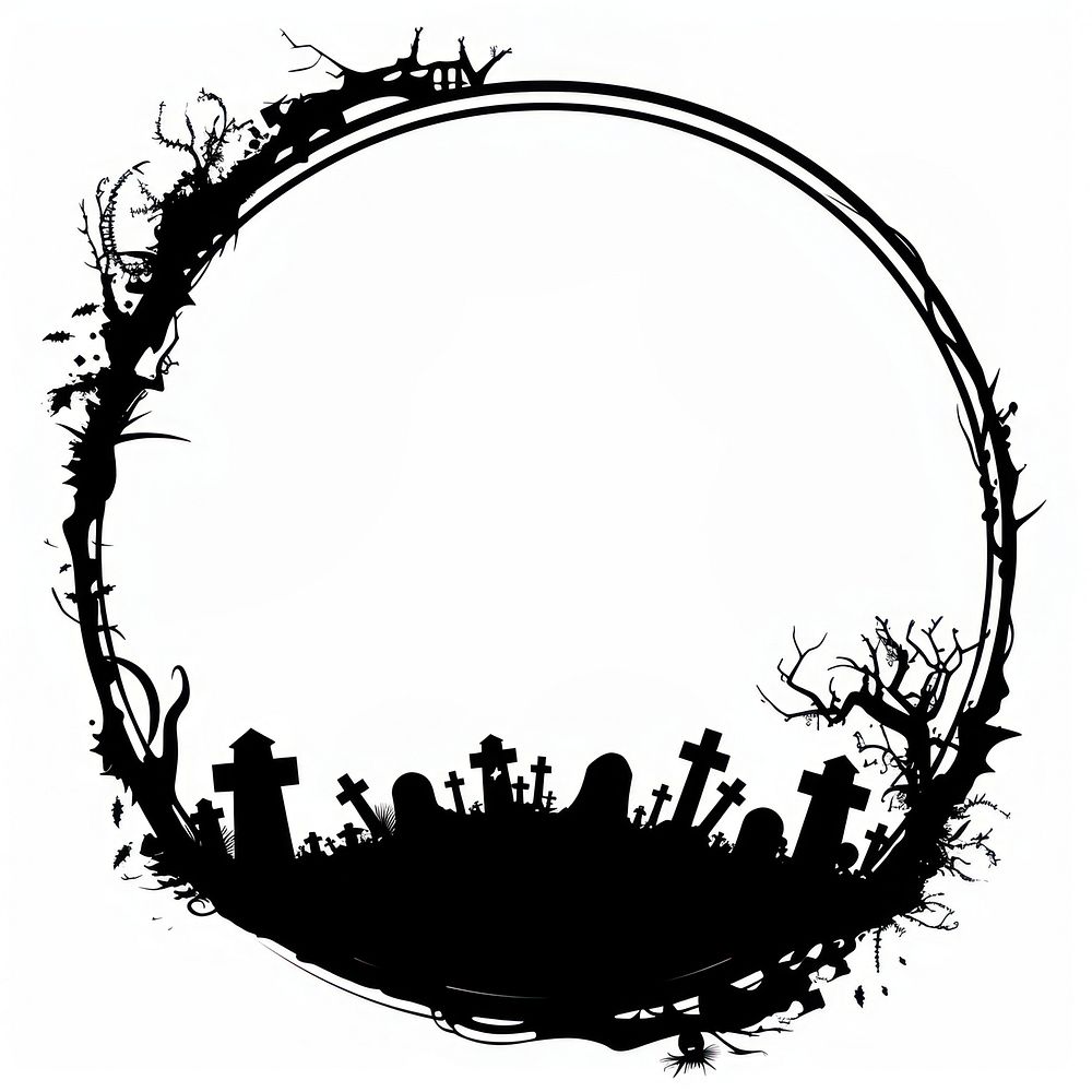 Spooky graveyard Halloween frame | Free Photo Illustration - rawpixel