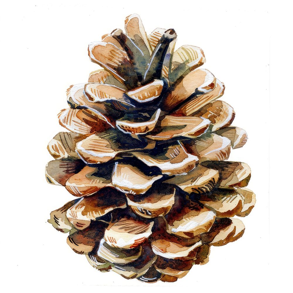 Detailed watercolor pine cone illustration | Premium Photo Illustration - rawpixel