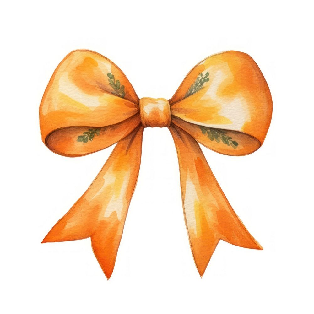 Elegant orange ribbon bow illustration | Free Photo Illustration - rawpixel