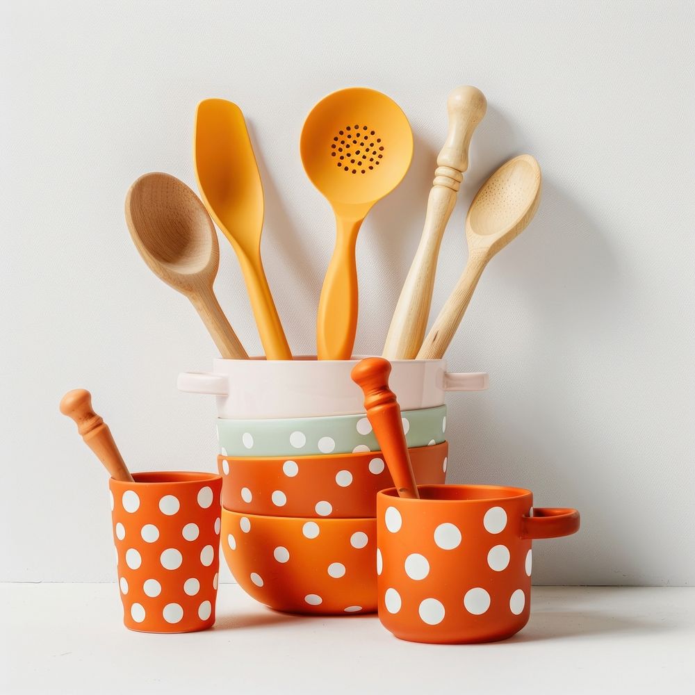 Colorful polka dot kitchen utensils | Free Photo - rawpixel