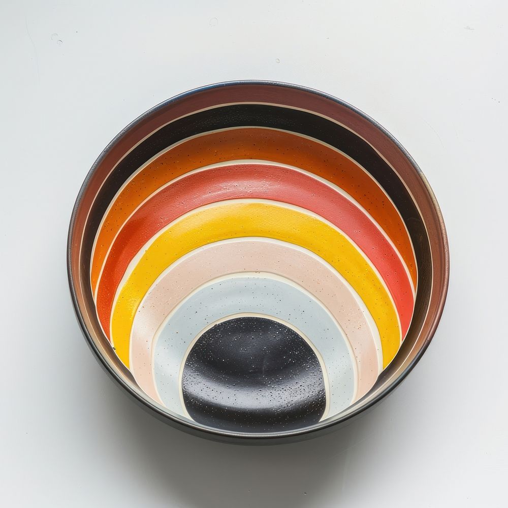 Colorful ceramic bowl with stripes | Free Photo - rawpixel