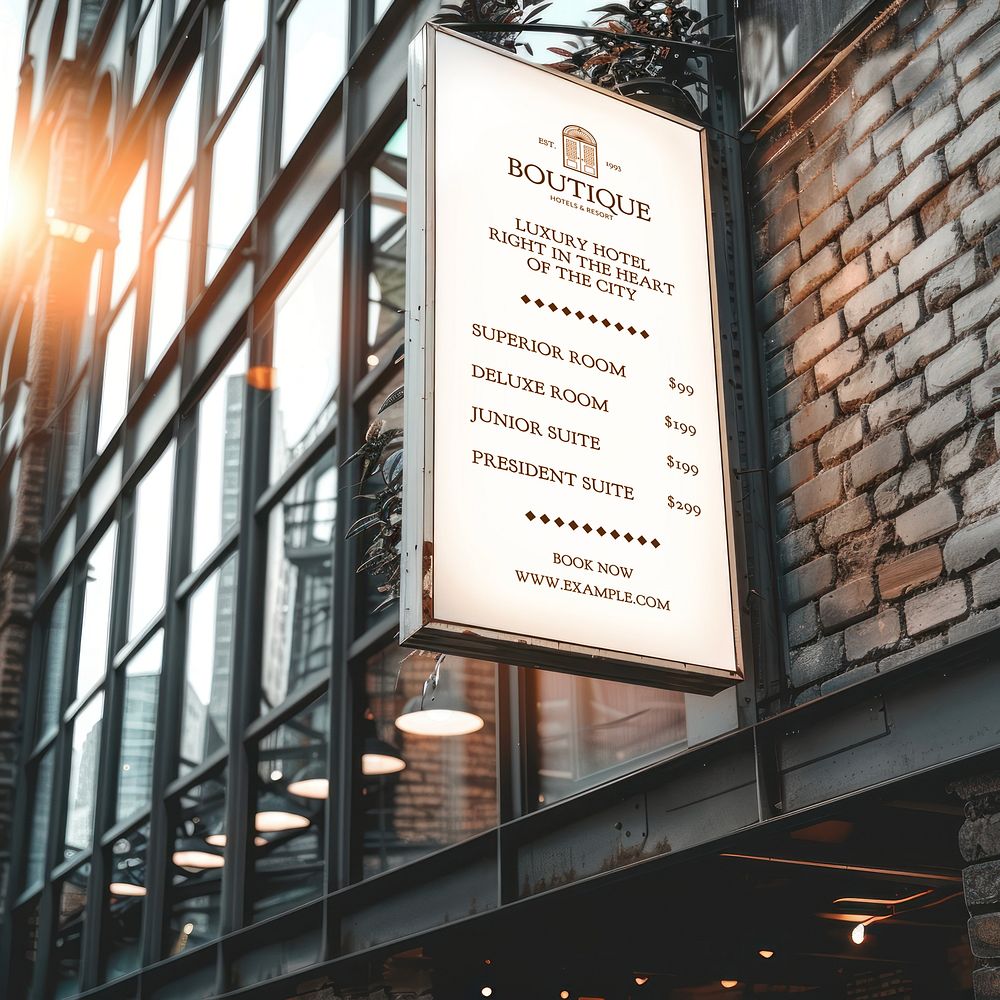 Urban luxury hanging hotel sign | Free Photo - rawpixel