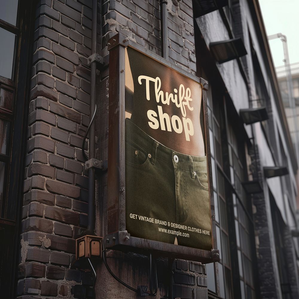 Vintage thrift shop street sign | Free Photo - rawpixel