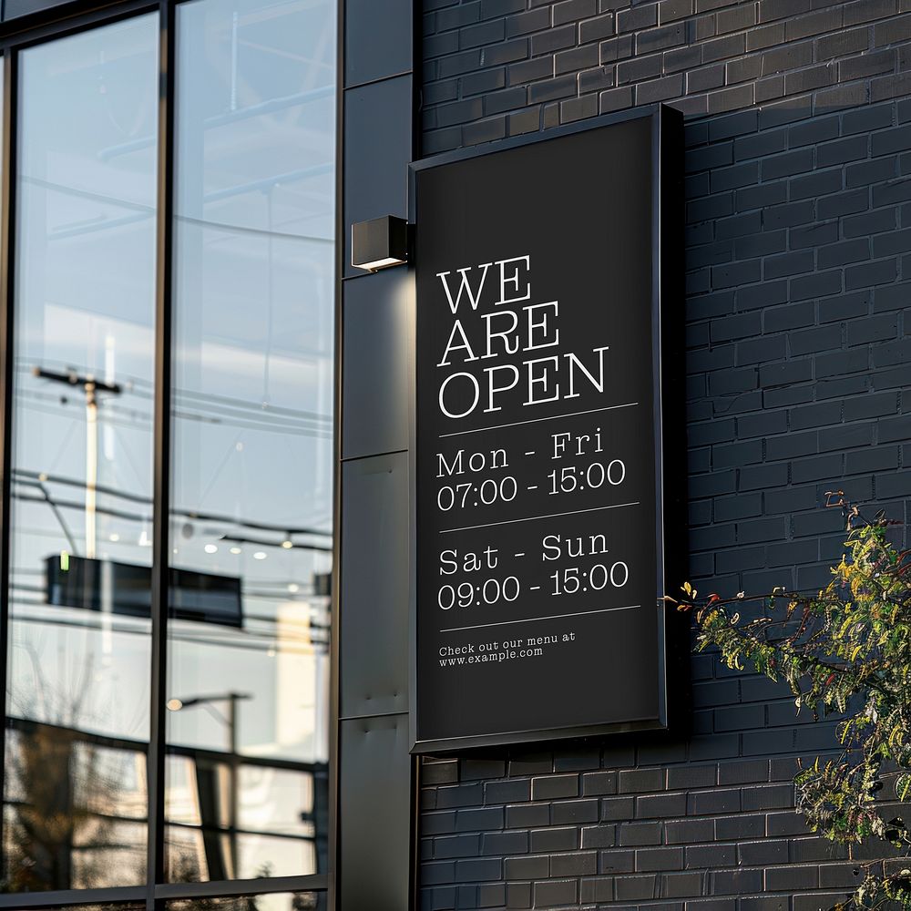 Modern business hours sign | Free Photo - rawpixel